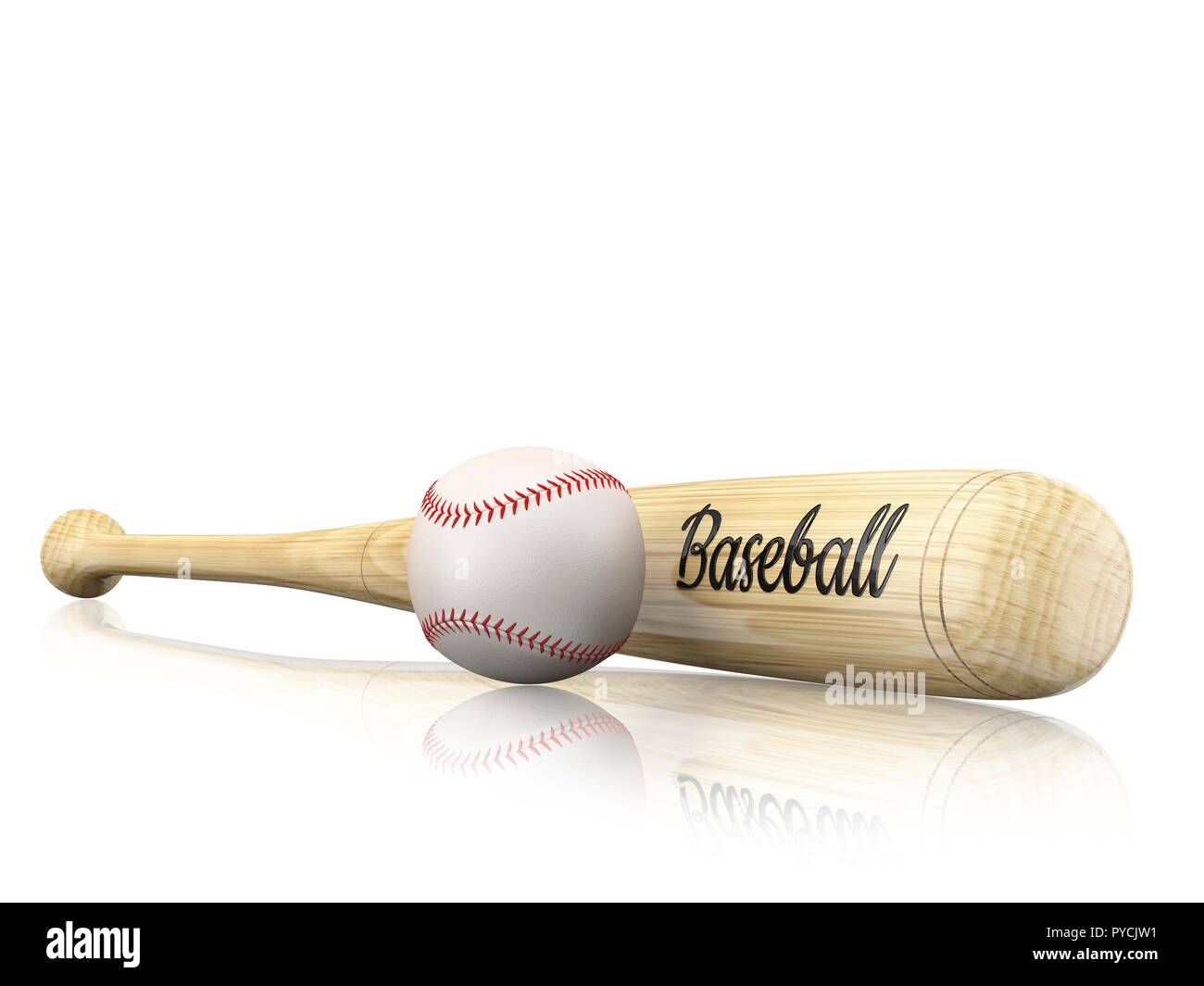 Baseball bat and ball, illustration Stock Photo - Alamy