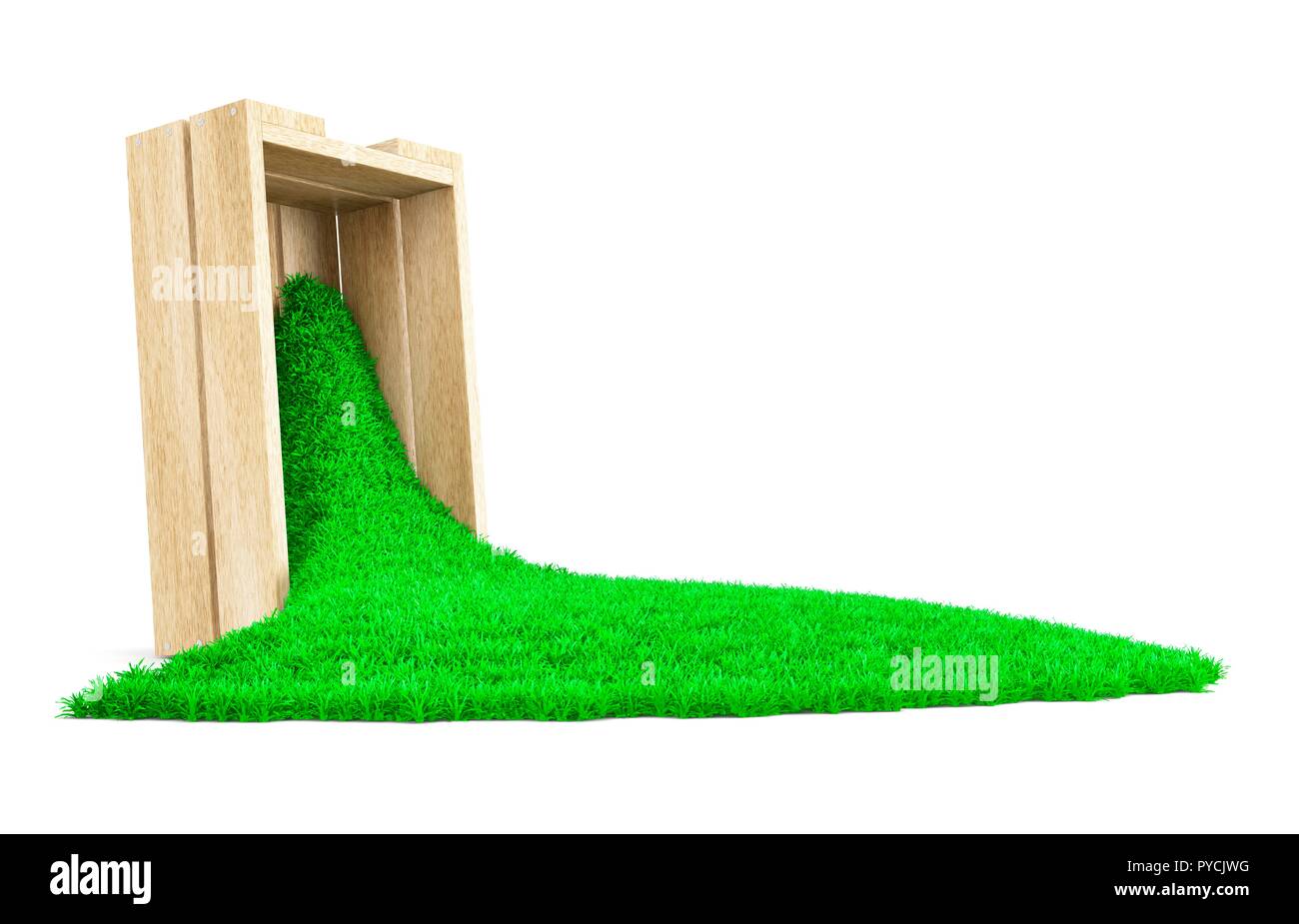 Wooden box spilling grass hi-res stock photography and images - Alamy