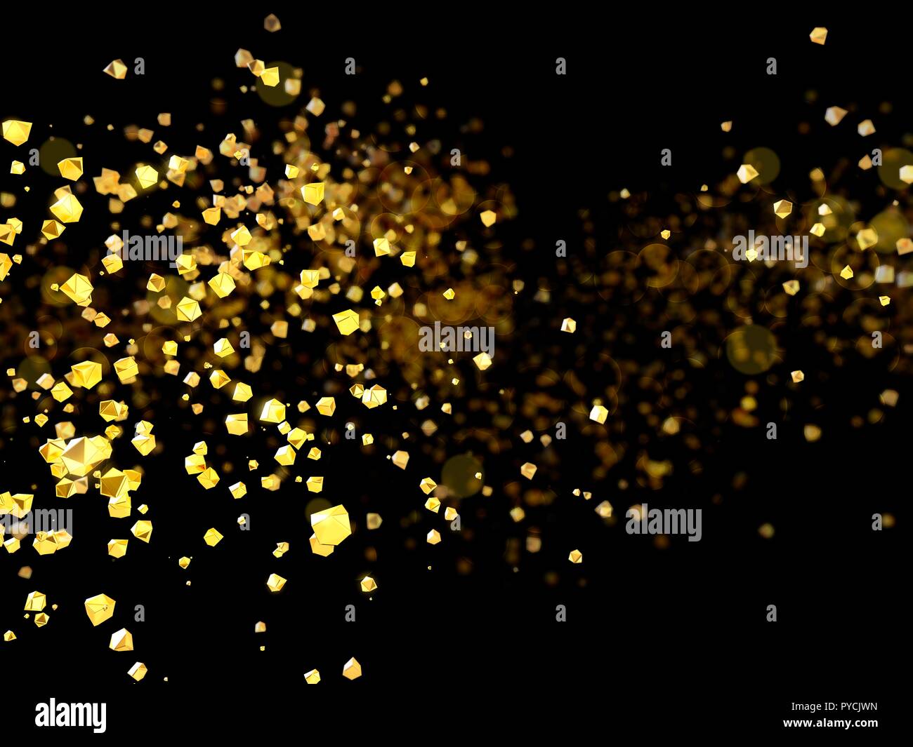 Golden particles, illustration Stock Photo - Alamy