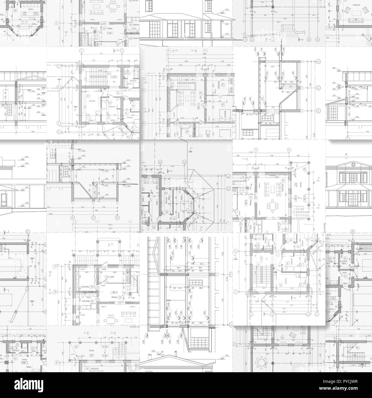 Architectural plans, illustration Stock Photo - Alamy