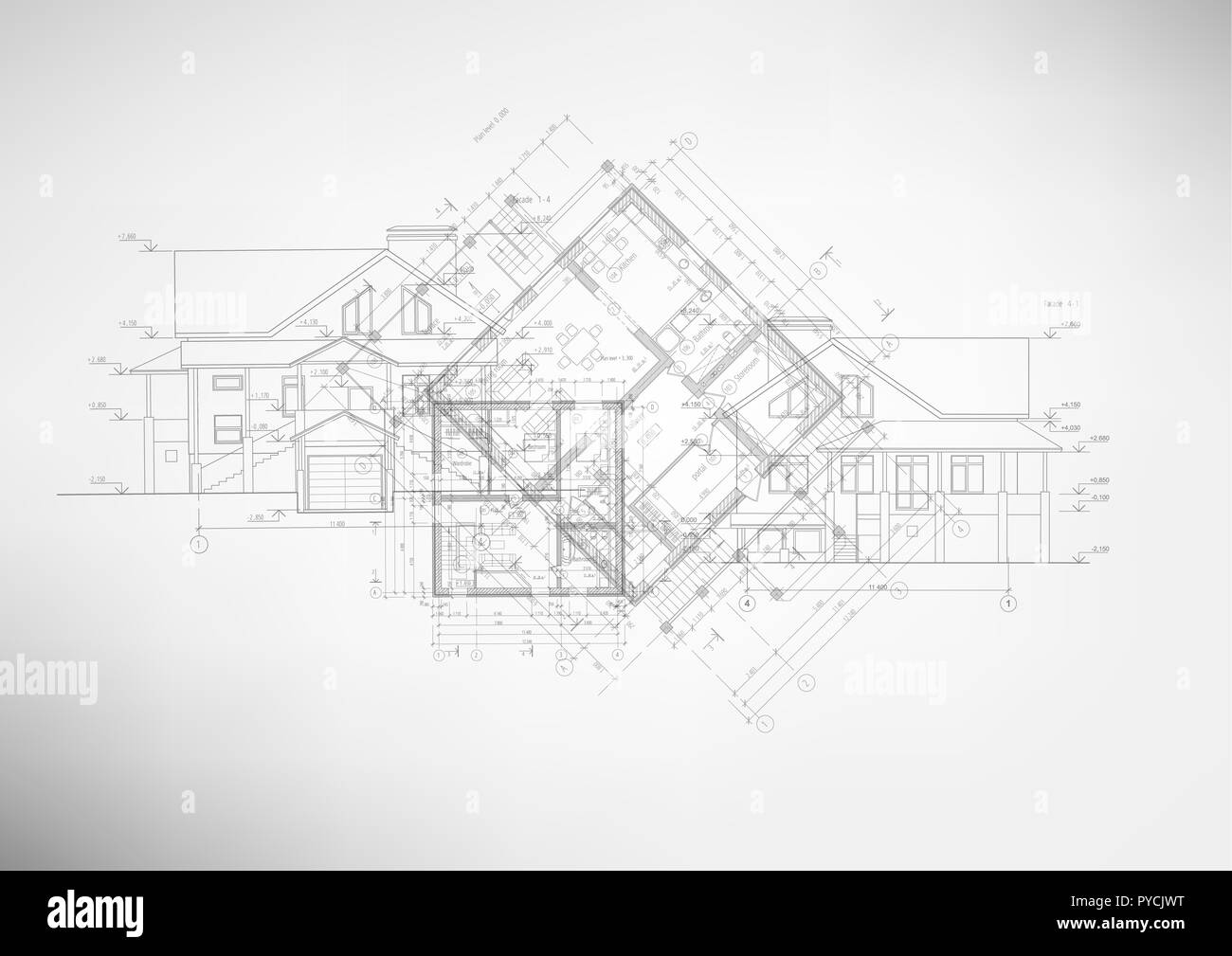 Architectural plans, illustration Stock Photo - Alamy