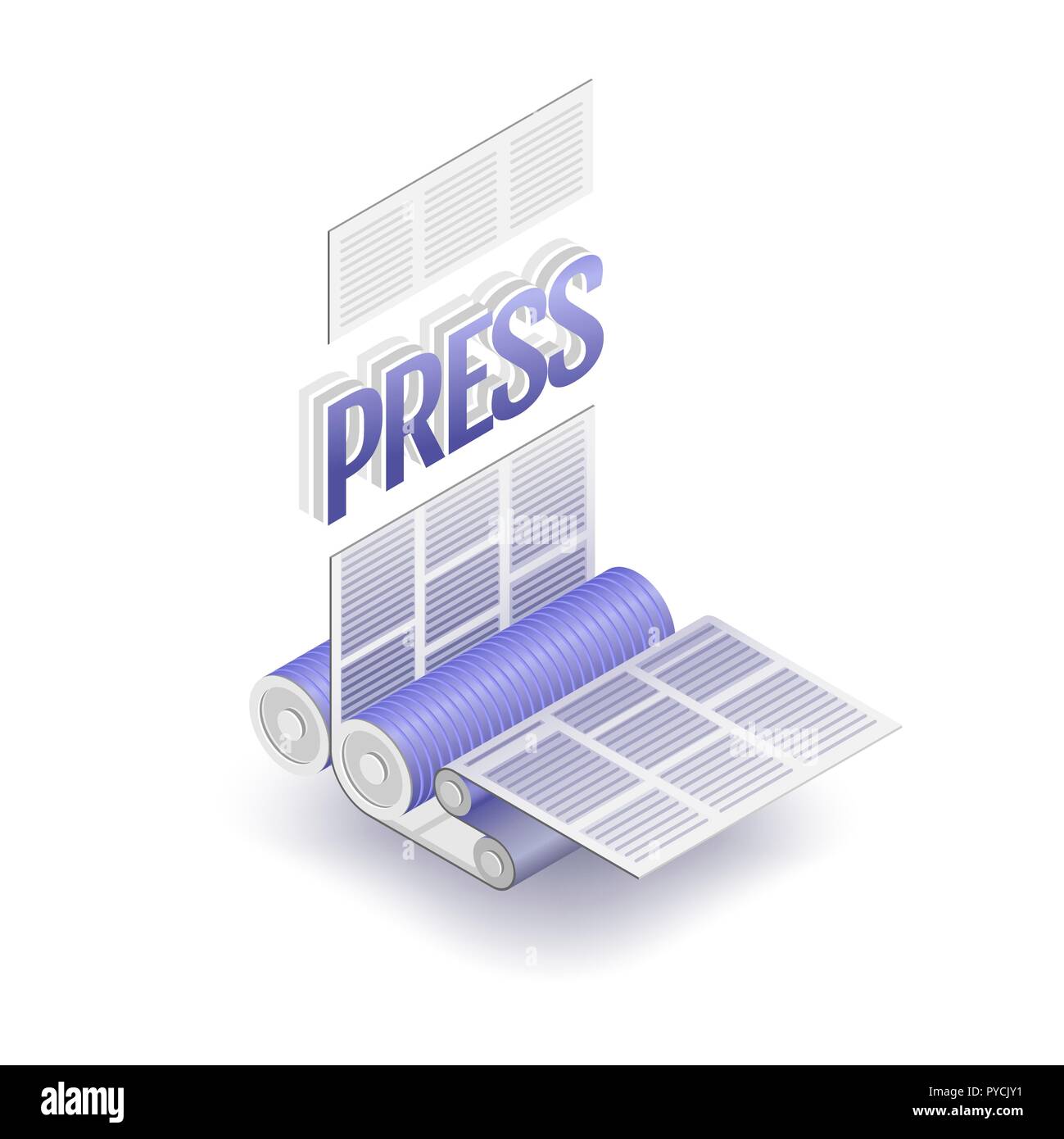 Printing press, conceptual illustration Stock Photo - Alamy