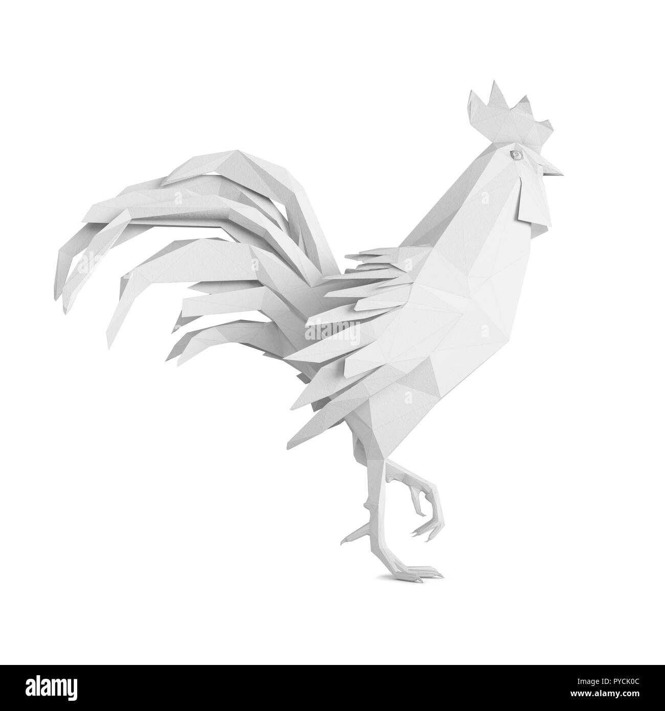 Origami rooster, illustration Stock Photo - Alamy