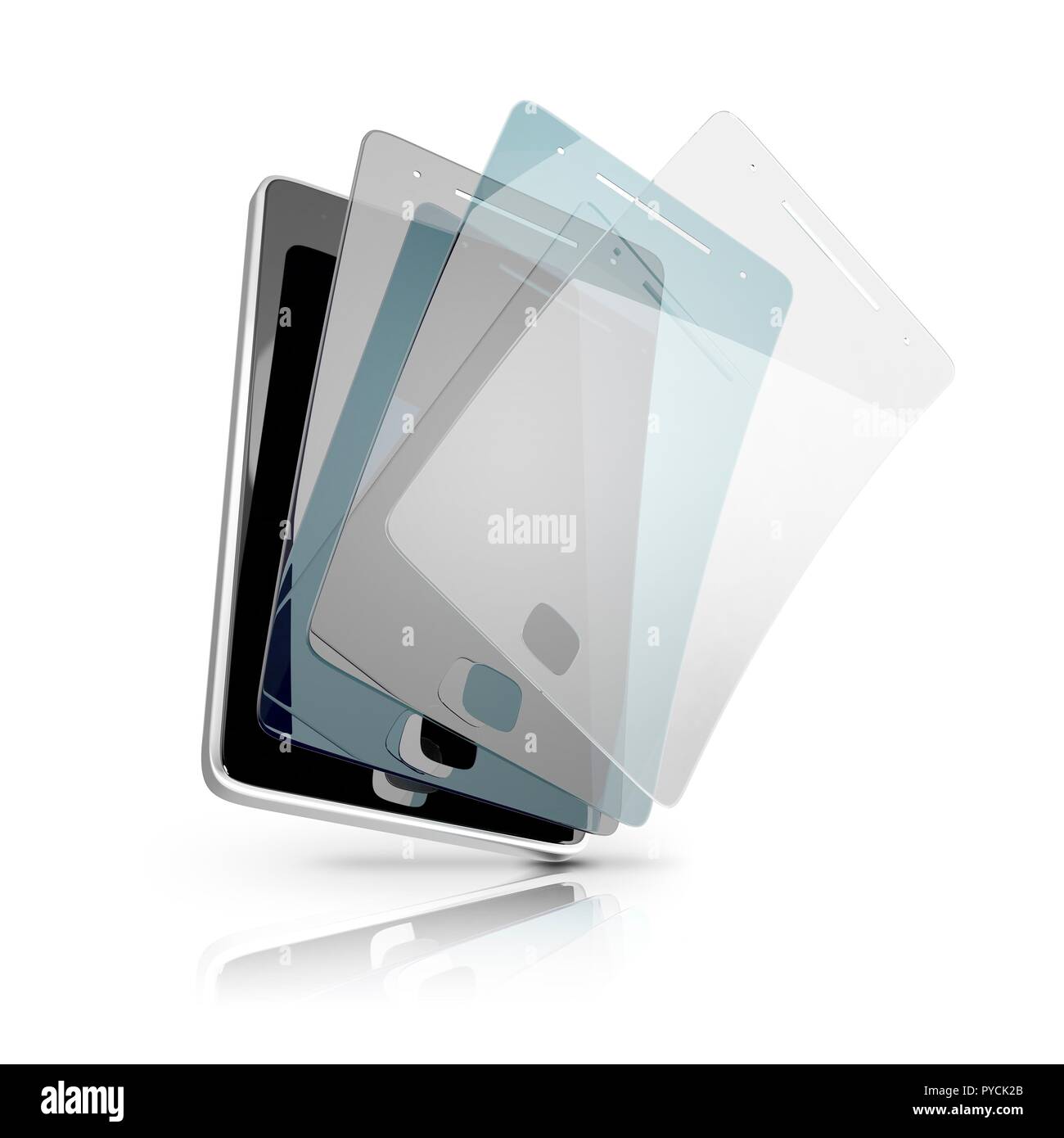 Multi layered covering for screen protection, illustration Stock Photo ...