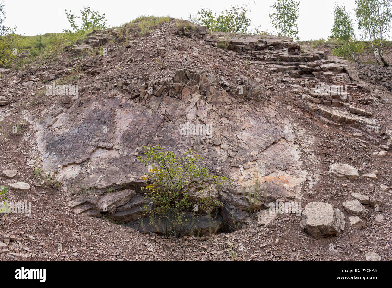 detail of erosion of geological structures inside of zachelmie quarry ...