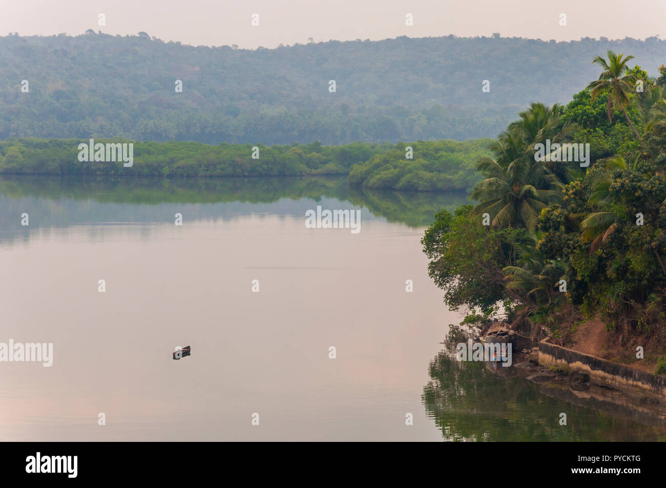 Here you can see a paddle boat floating down the river on a scenic ...