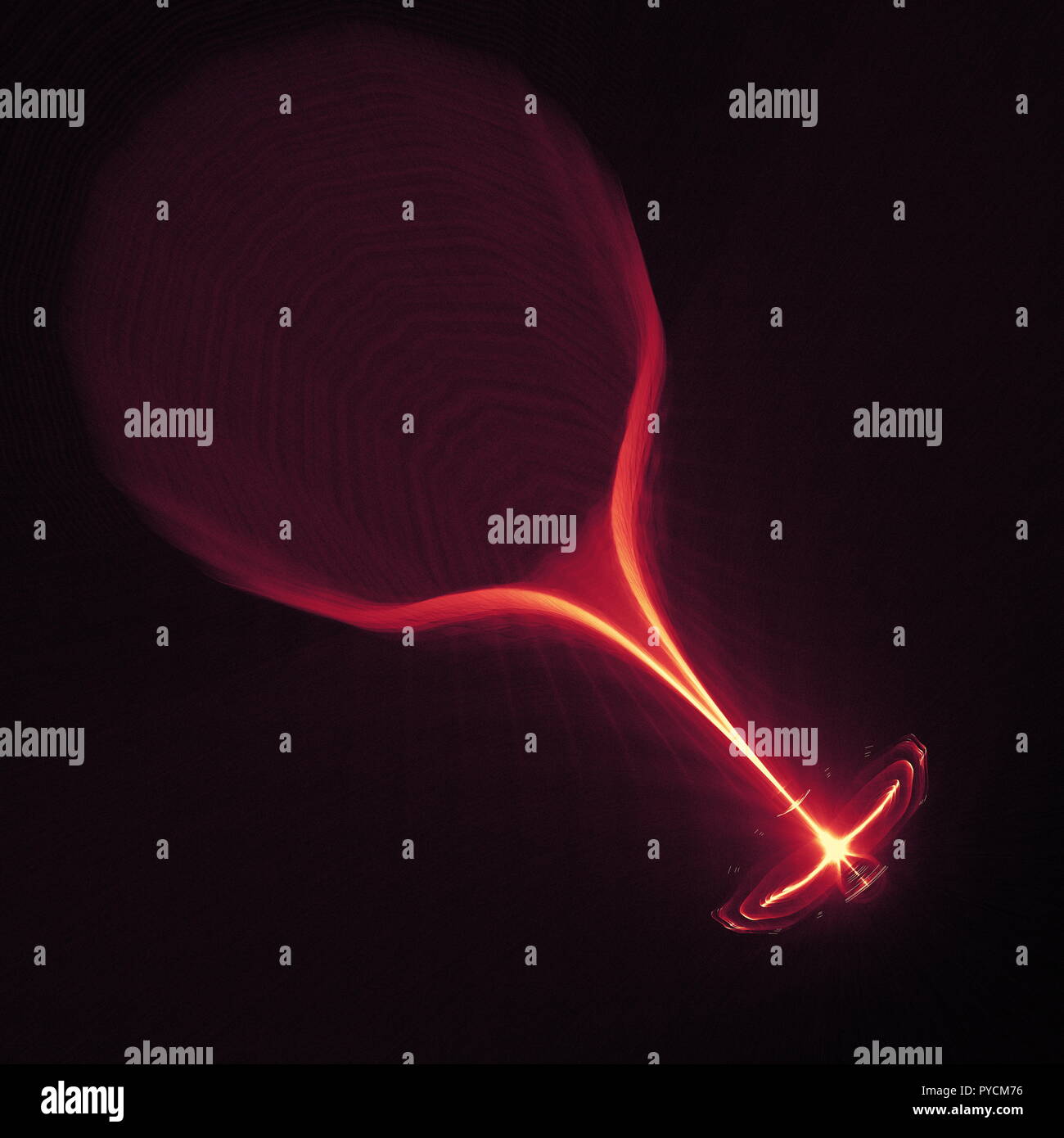 glowing red curved lines over dark Abstract Background space universe ...