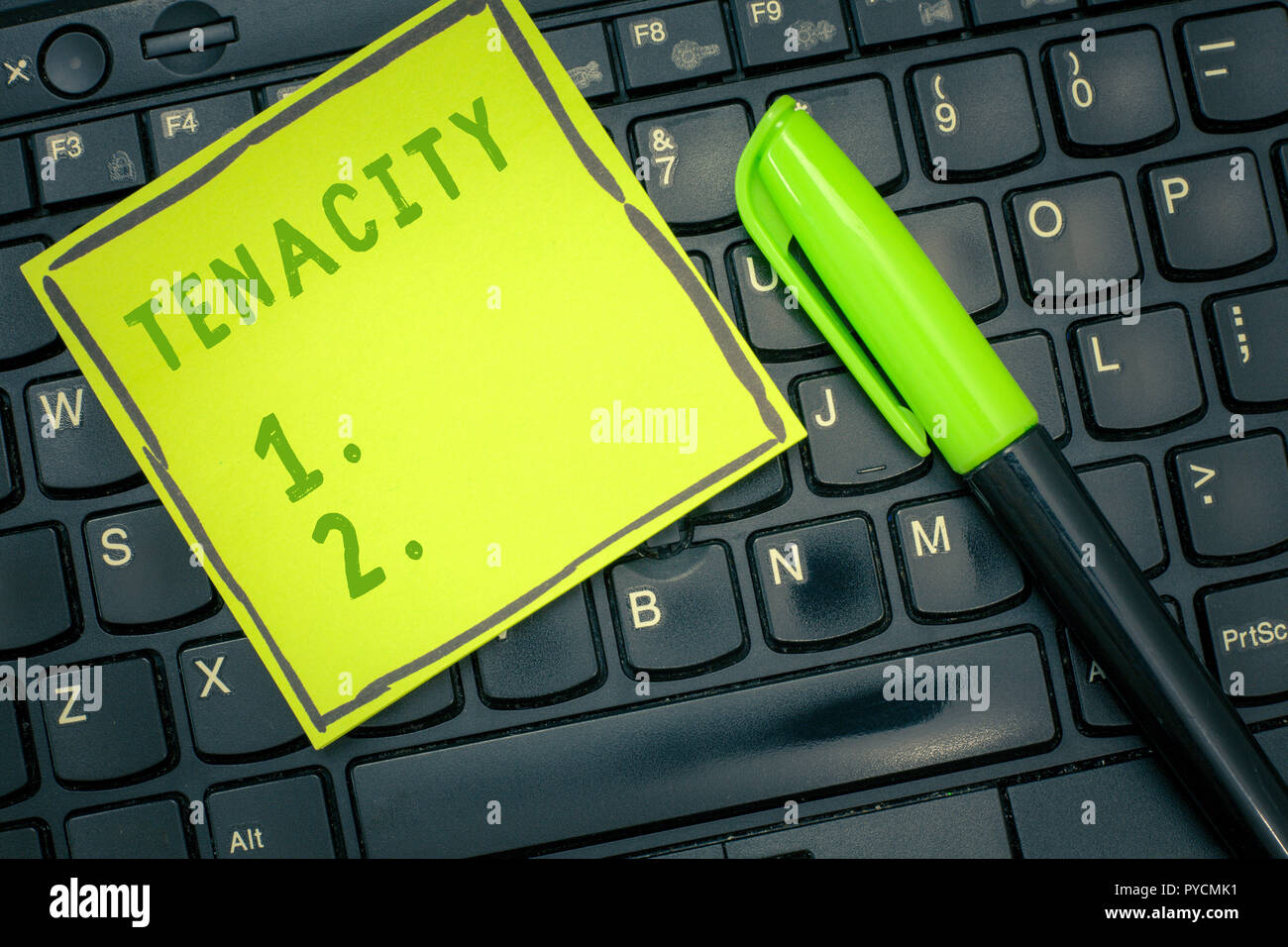 Handwriting text Tenacity. Concept meaning quality or fact of being ...