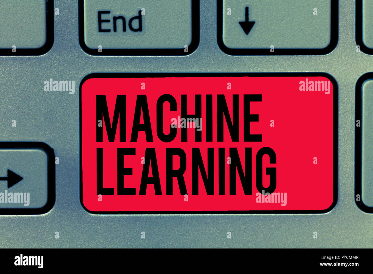 Text sign showing Machine Learning. Conceptual photo give computers the ...