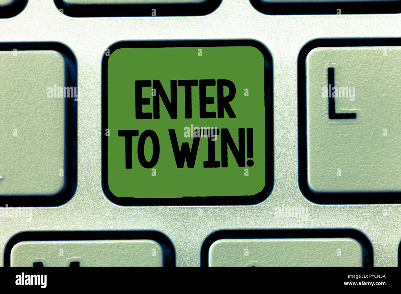 Word writing text Enter To Win. Business concept for Sweepstakes Trying ...