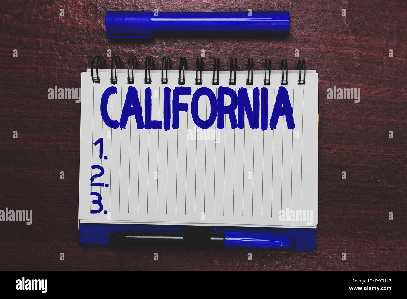 Conceptual hand writing showing California. Business photo text State ...