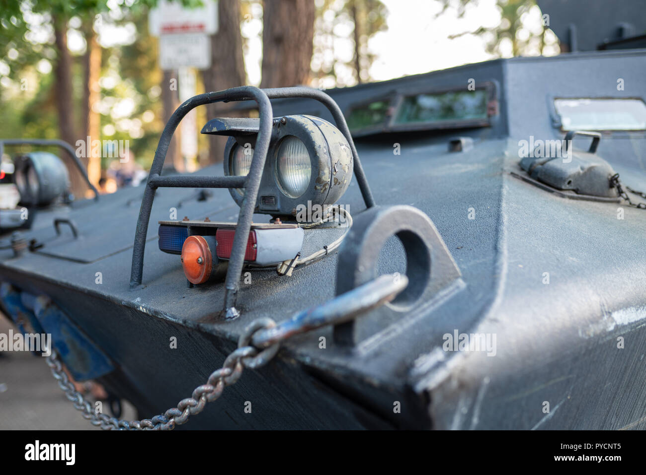 Headlights of armored tactical police vehicle Stock Photo - Alamy