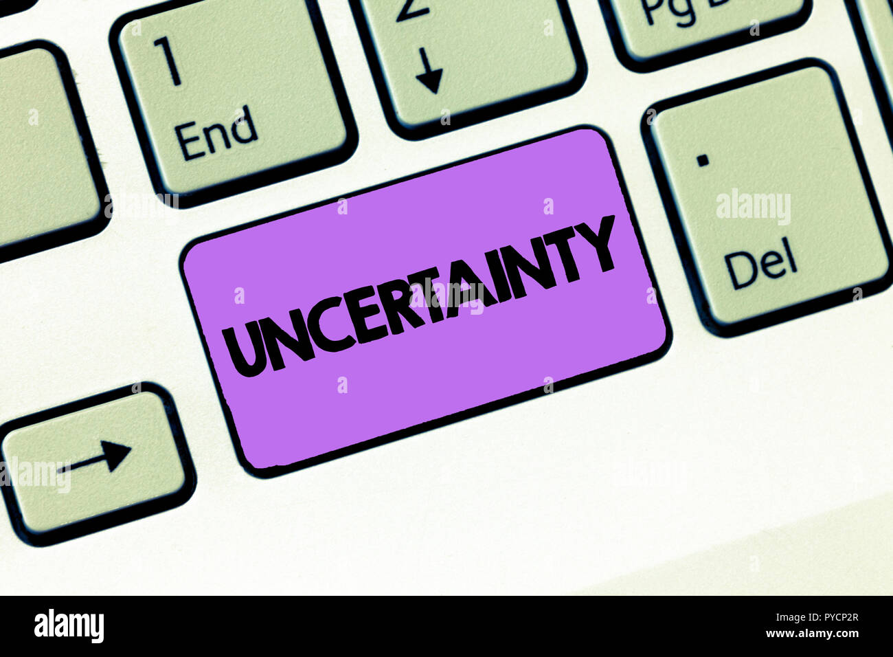 Text sign showing Uncertainty. Conceptual photo State of being ...