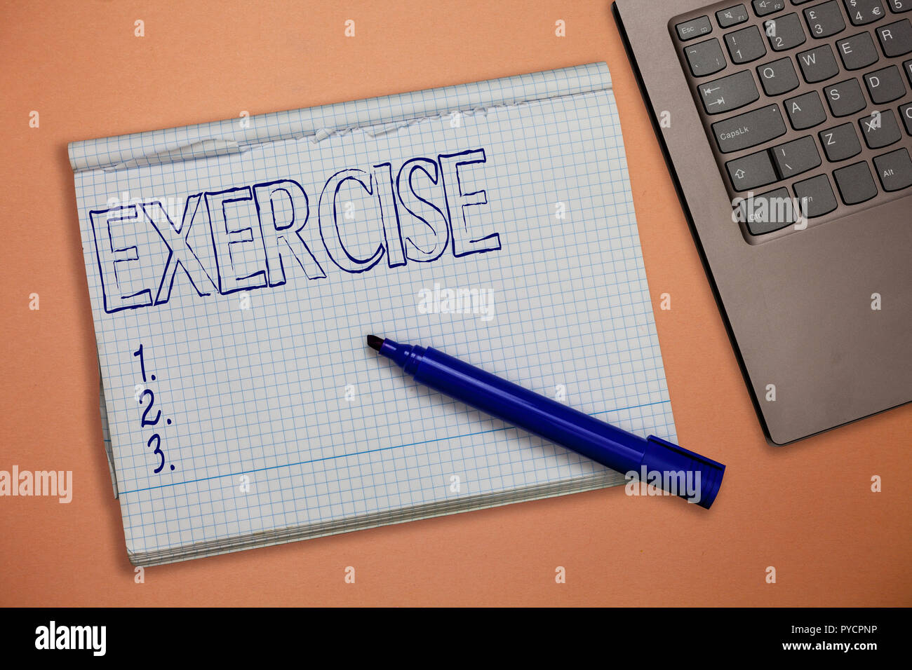 Text sign showing Exercise. Conceptual photo activity requiring ...
