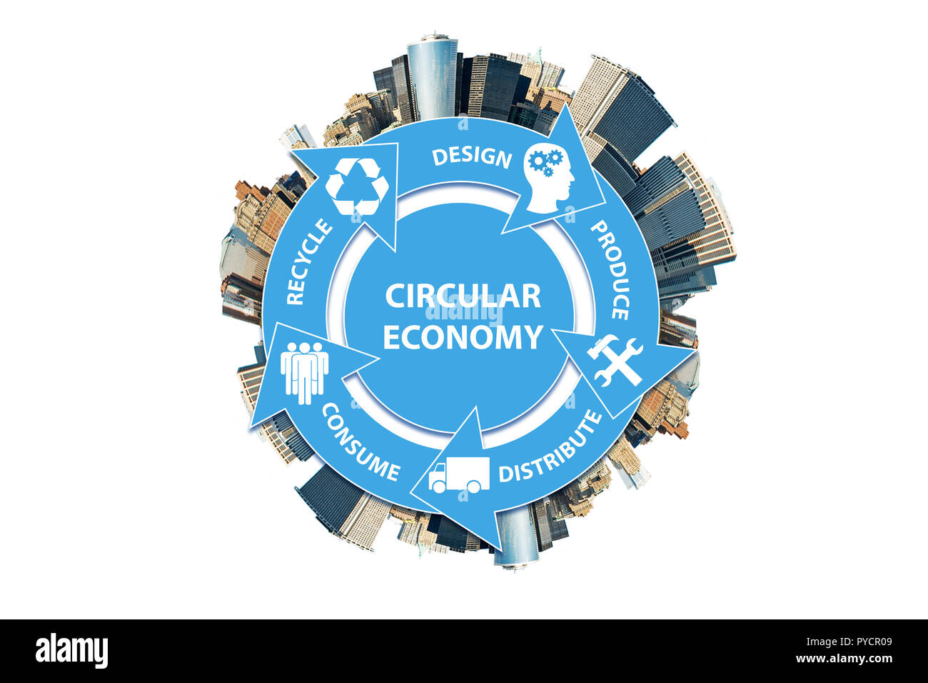 Illustration of concept circular economy Stock Photo - Alamy