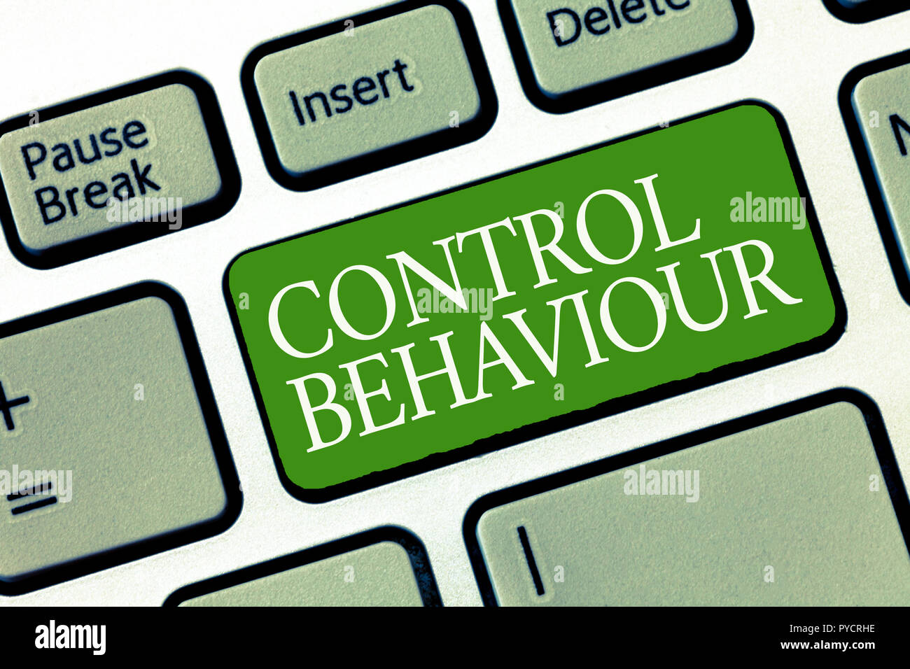 Text sign showing Control Behaviour. Conceptual photo Exercise of ...
