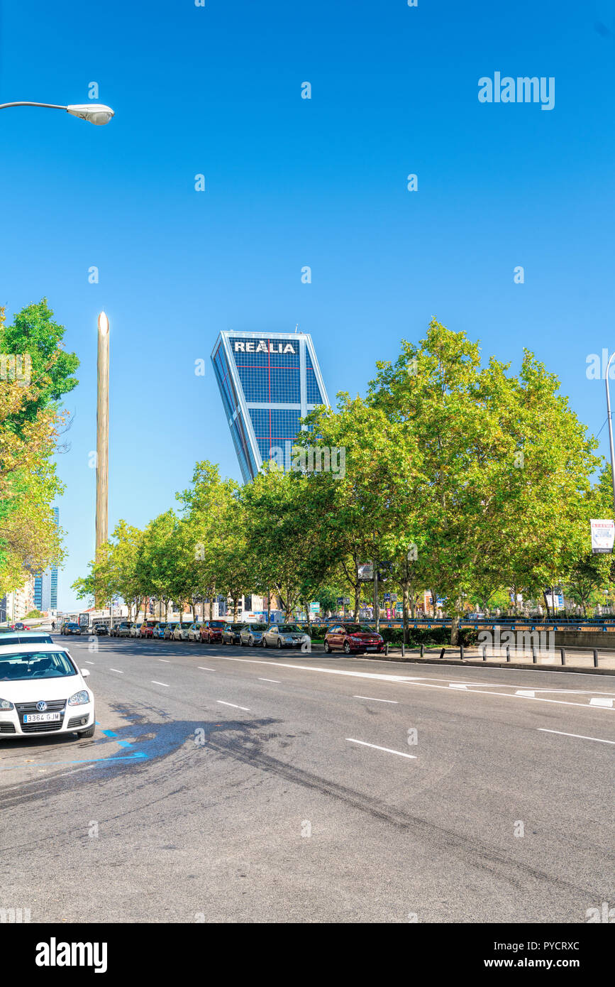 The Puerta de Europa towers (Gate of Europe) in Madrid, Spain Stock ...
