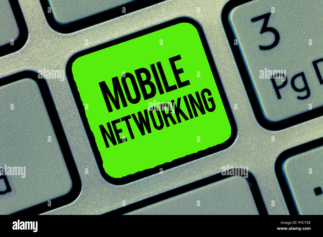 Writing note showing Mobile Networking. Business photo showcasing ...