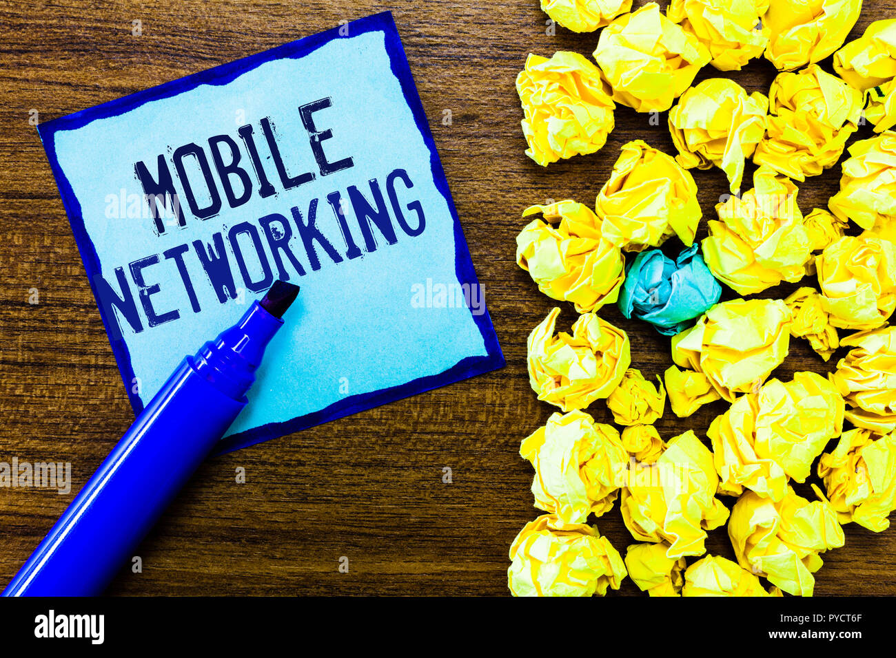 Writing note showing Mobile Networking. Business photo showcasing ...