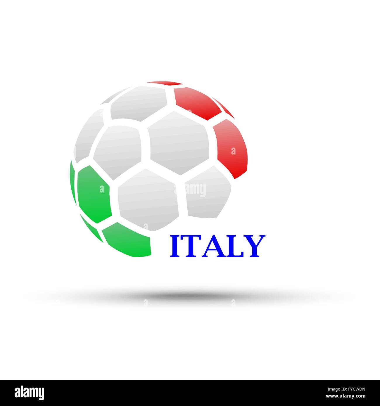 Football banner. Vector illustration of abstract soccer ball with Italy ...