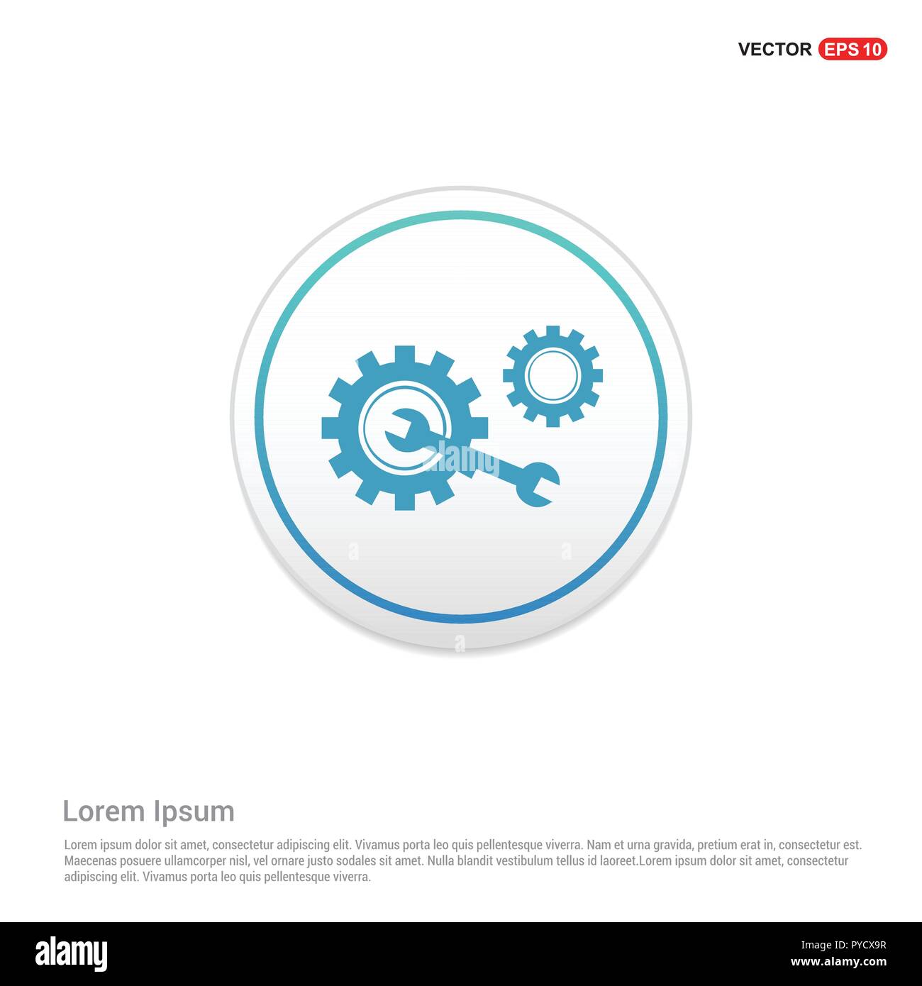 setting Icon - white circle button Stock Vector Image & Art - Alamy