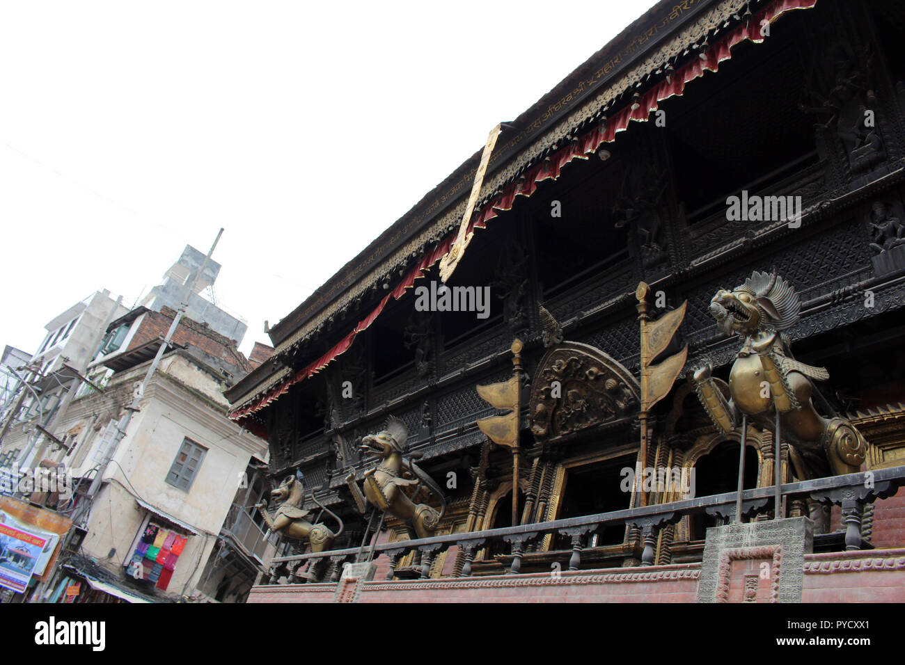 Translation: The architecture around Indra Chowk Bazaar in Kathmandu ...