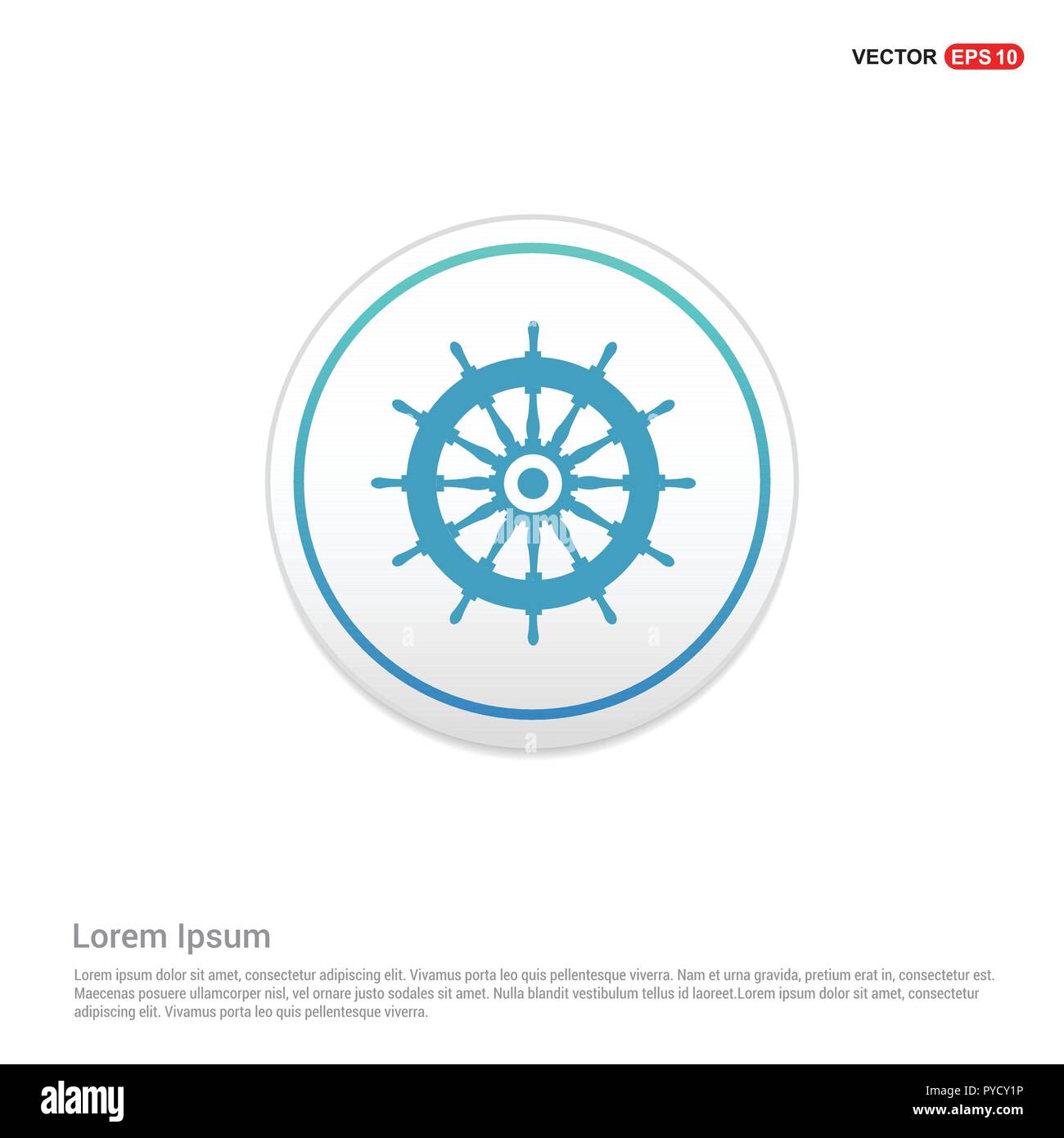 wheel icon - white circle button Stock Vector Image & Art - Alamy
