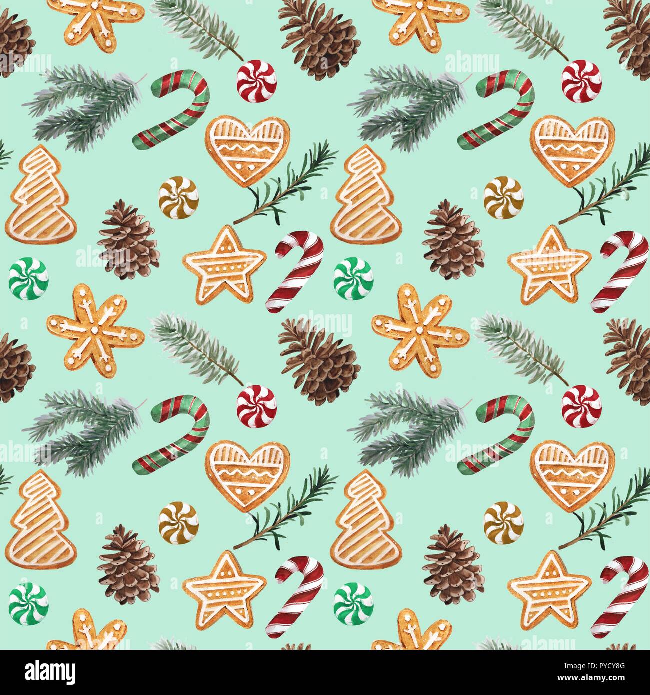 Seamless gingerbread candy cane hi-res stock photography and images - Alamy