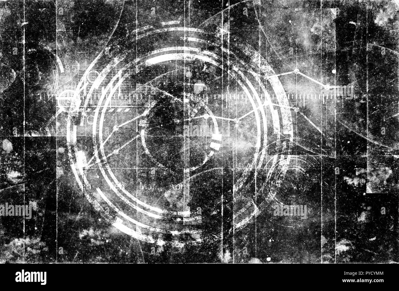 Abstract grunge futuristic cyber technology background. Sci-fi circuit ...