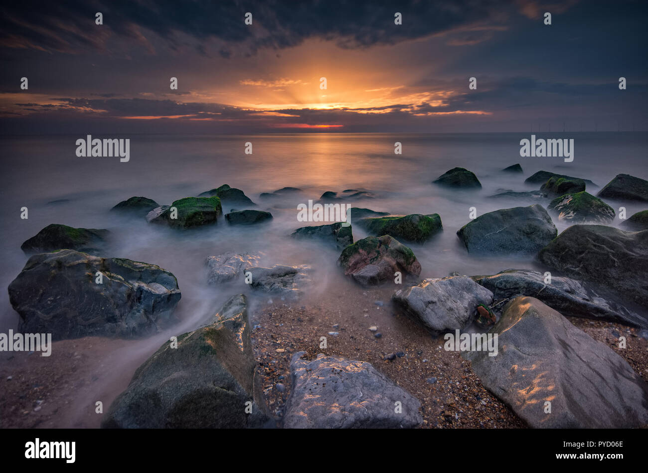 Long exposure at Scratby beach, Norfolk Stock Photo - Alamy