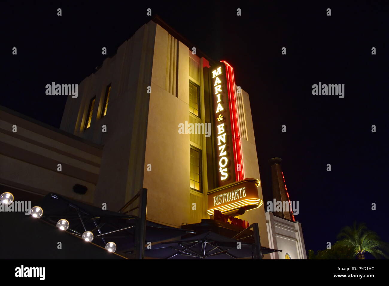 Orlando, Florida. October 11, 2018 Italian Restaurant Sign. Art Deco ...