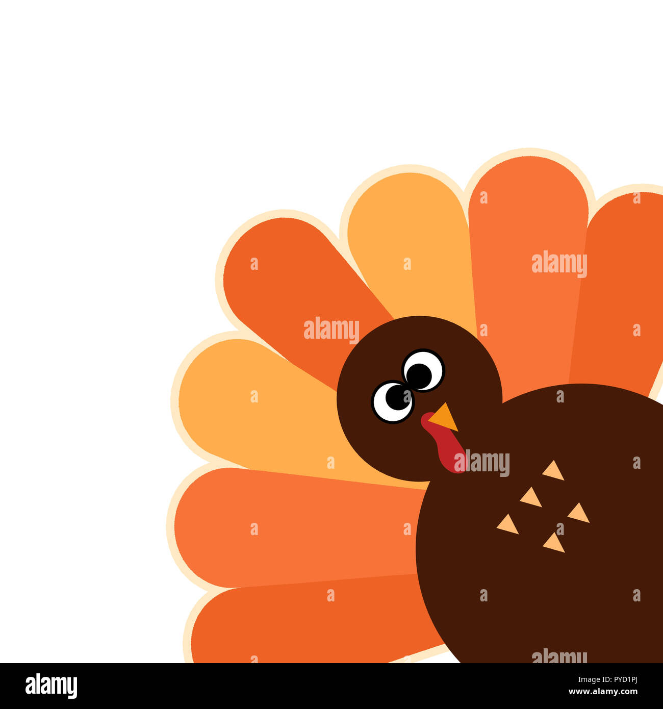 Cartoon turkey on white background Thanksgiving poster Stock Photo - Alamy