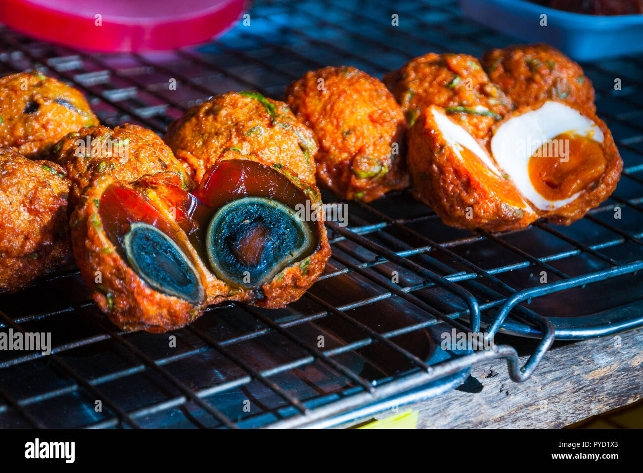 Black egg or century egg, pidan, a preserved egg on food market in ...