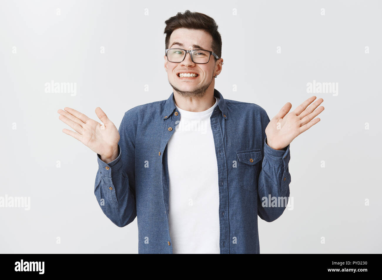 Adult male awkward smile hi-res stock photography and images - Alamy