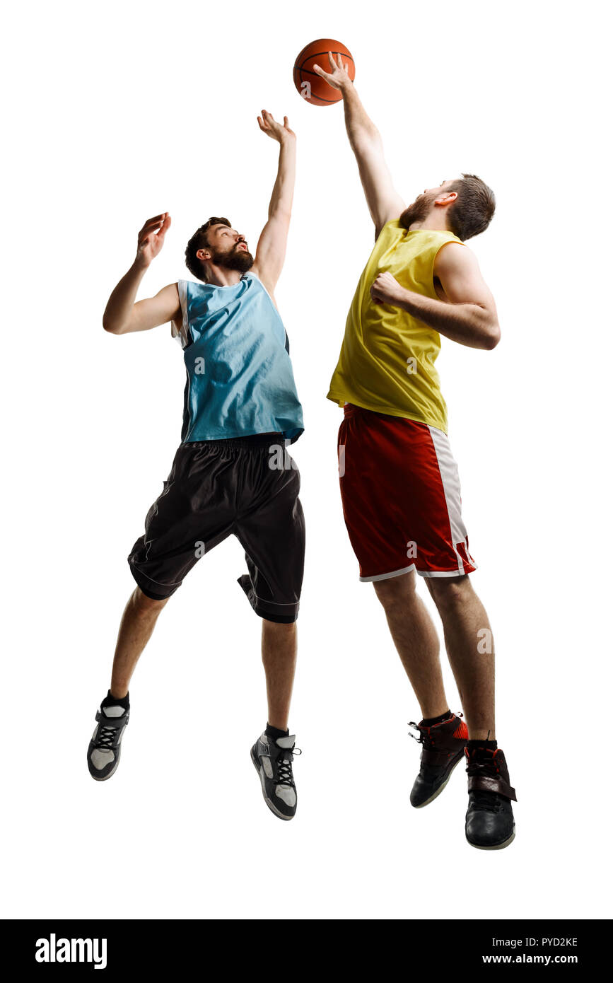 Jumping adult male players Cut Out Stock Images & Pictures - Alamy