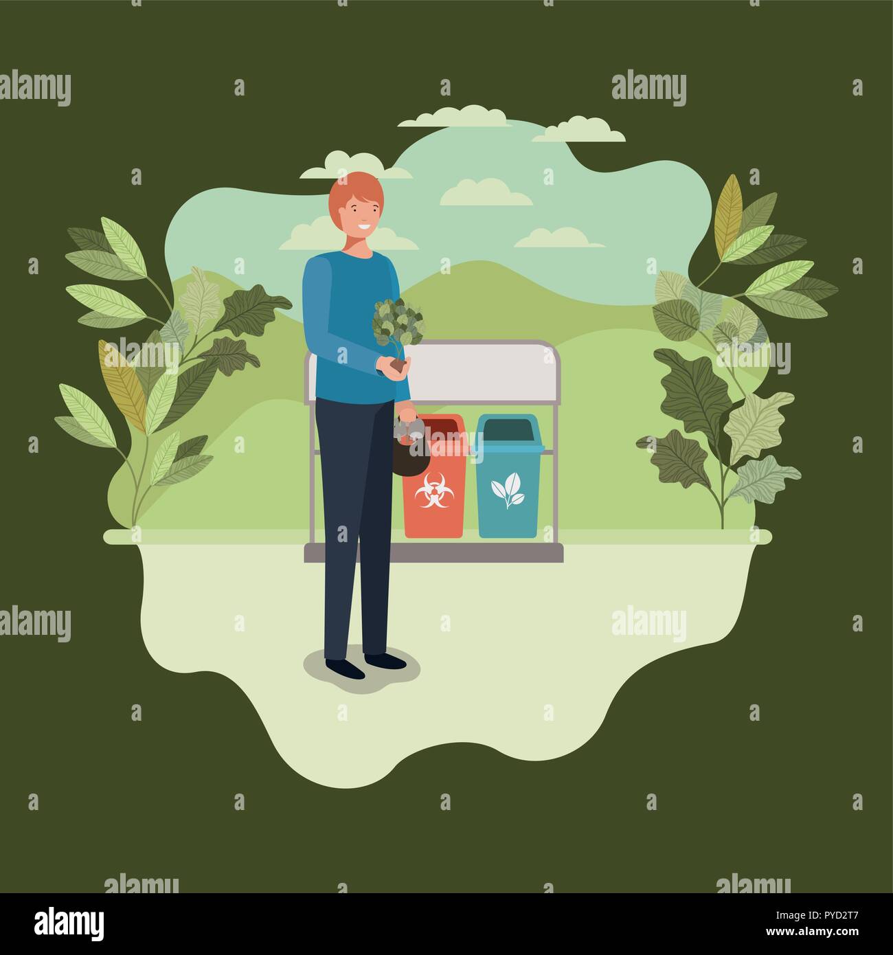 Recycle pots Stock Vector Images - Alamy