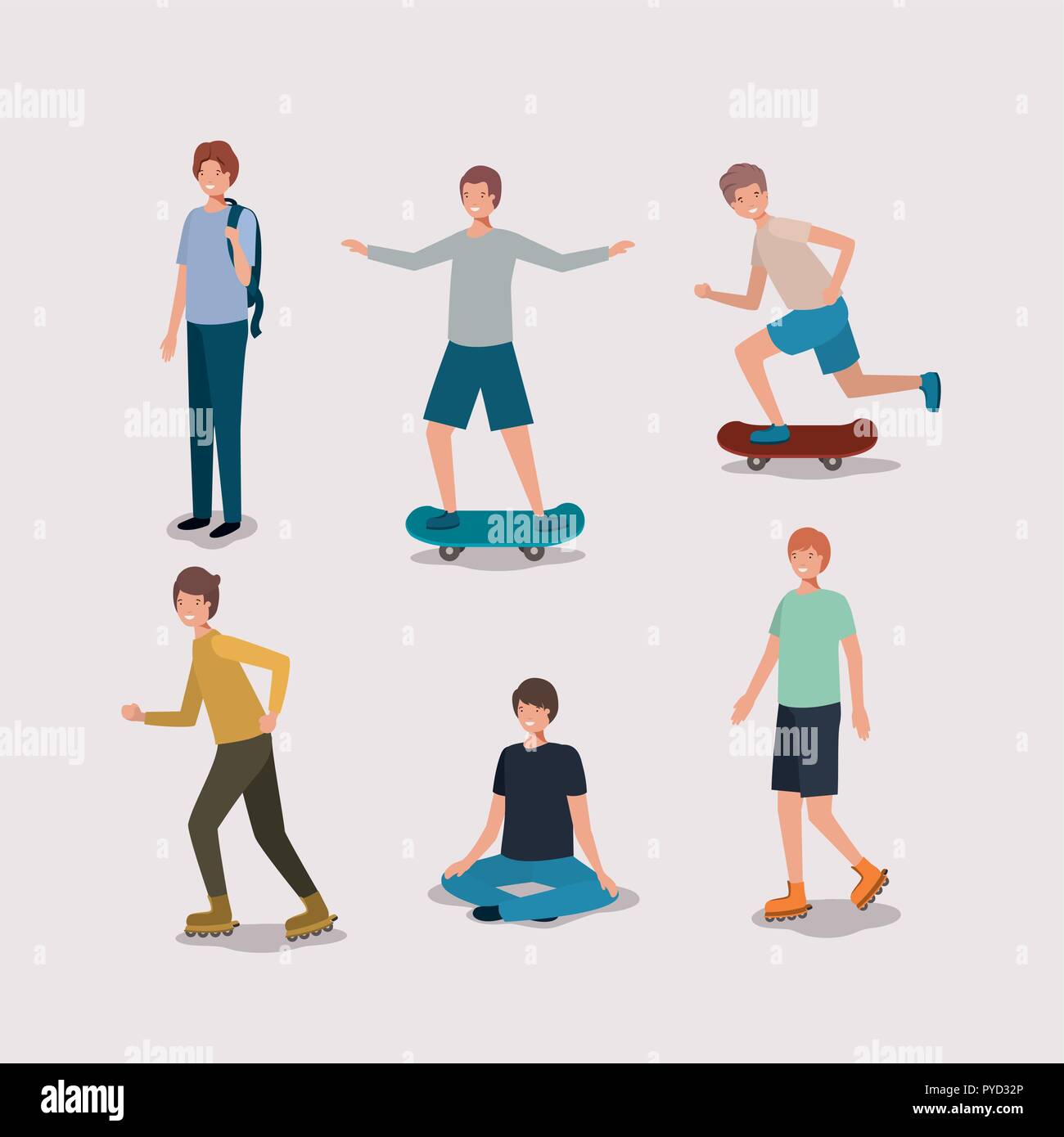 group of men doing activities Stock Vector Image & Art - Alamy