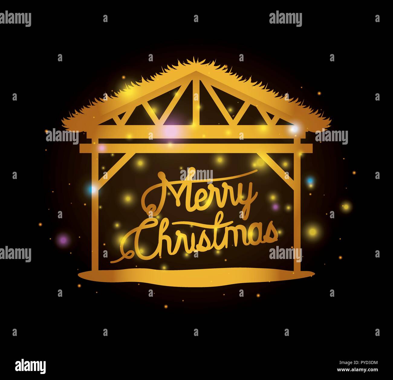 merry christmas card with manger stable Stock Vector Image & Art - Alamy