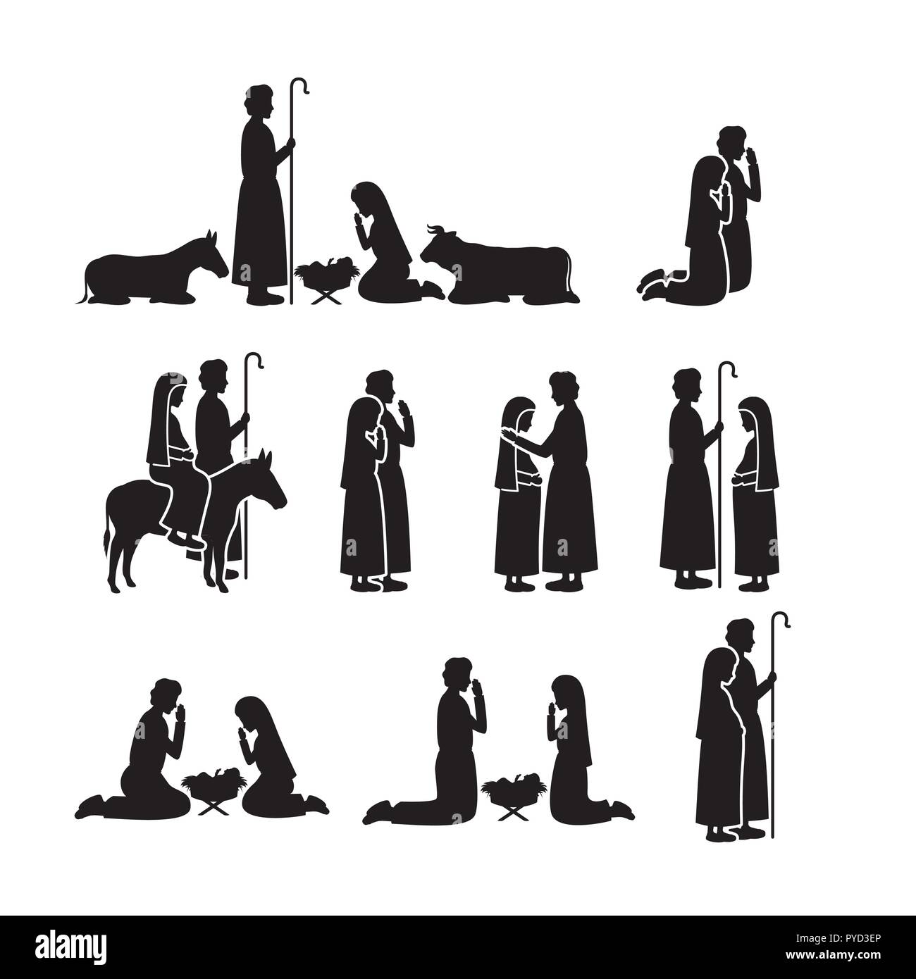 Merry christmas nativity mary Cut Out Stock Images & Pictures - Alamy