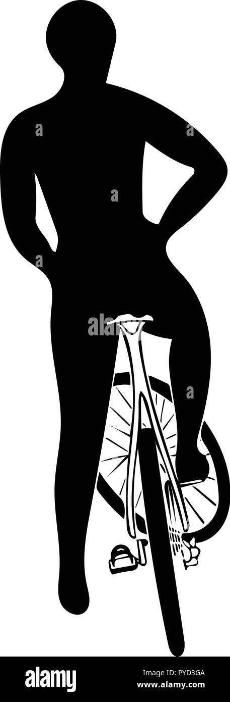 Person with bike waiting Stock Vector Images - Alamy