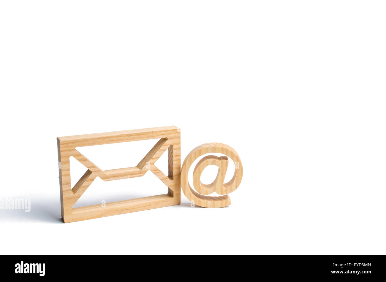 Envelope and email symbol on a white background. Concept email address ...