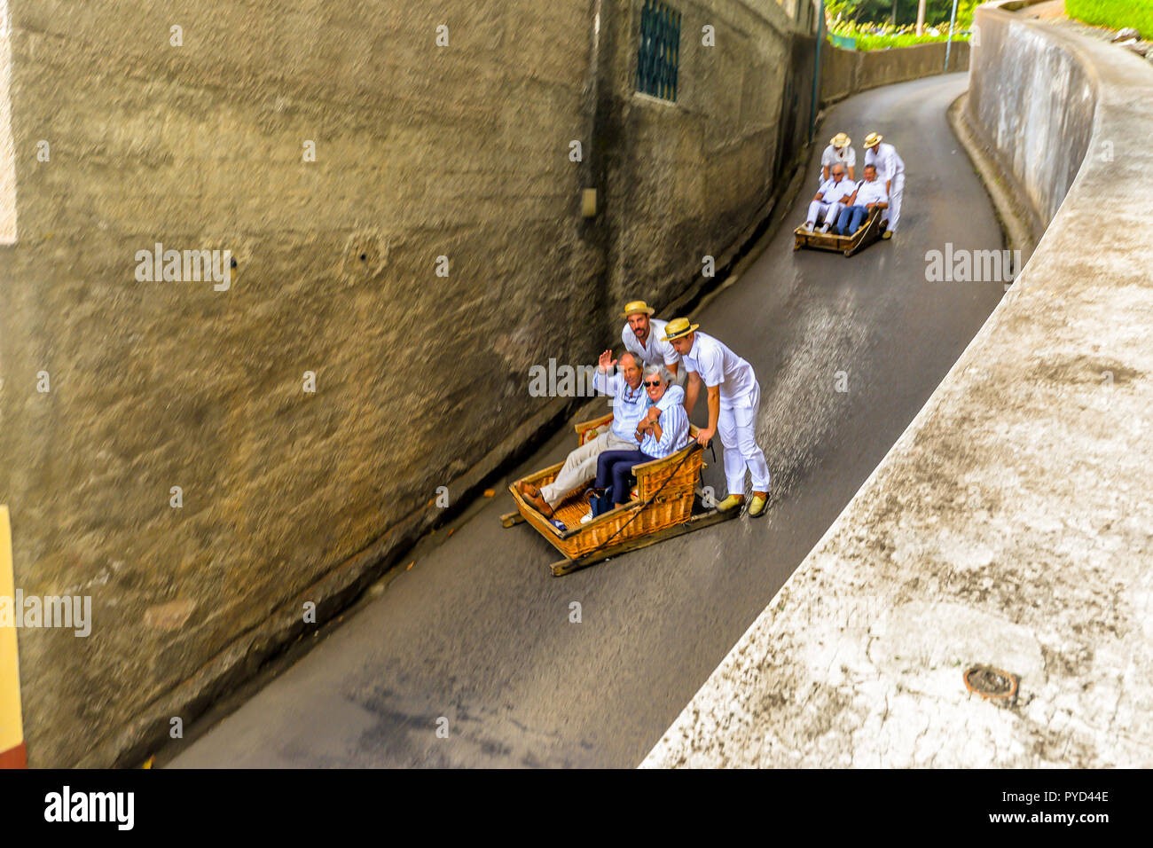 Funchal/Maderia - Portugal - 10/13/18 - The tourist attraction basket ...