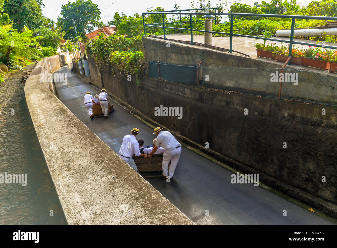 Funchal/Maderia - Portugal - 10/13/18 - The tourist attraction basket ...