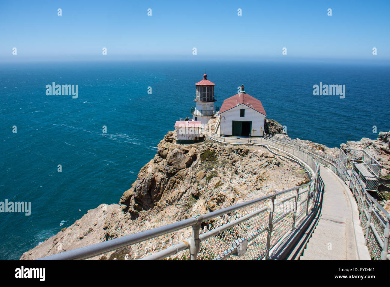 Stairway leading down to the historic Point Reyes Lighthouse in Marin ...