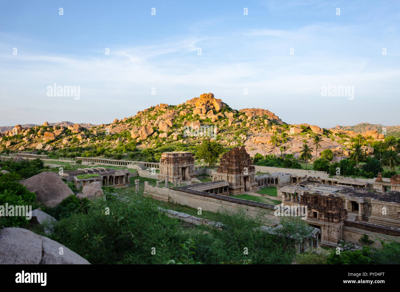 Achyuta Raya temple complex as seen from Matanga Hill, Hampi, Karnataka ...