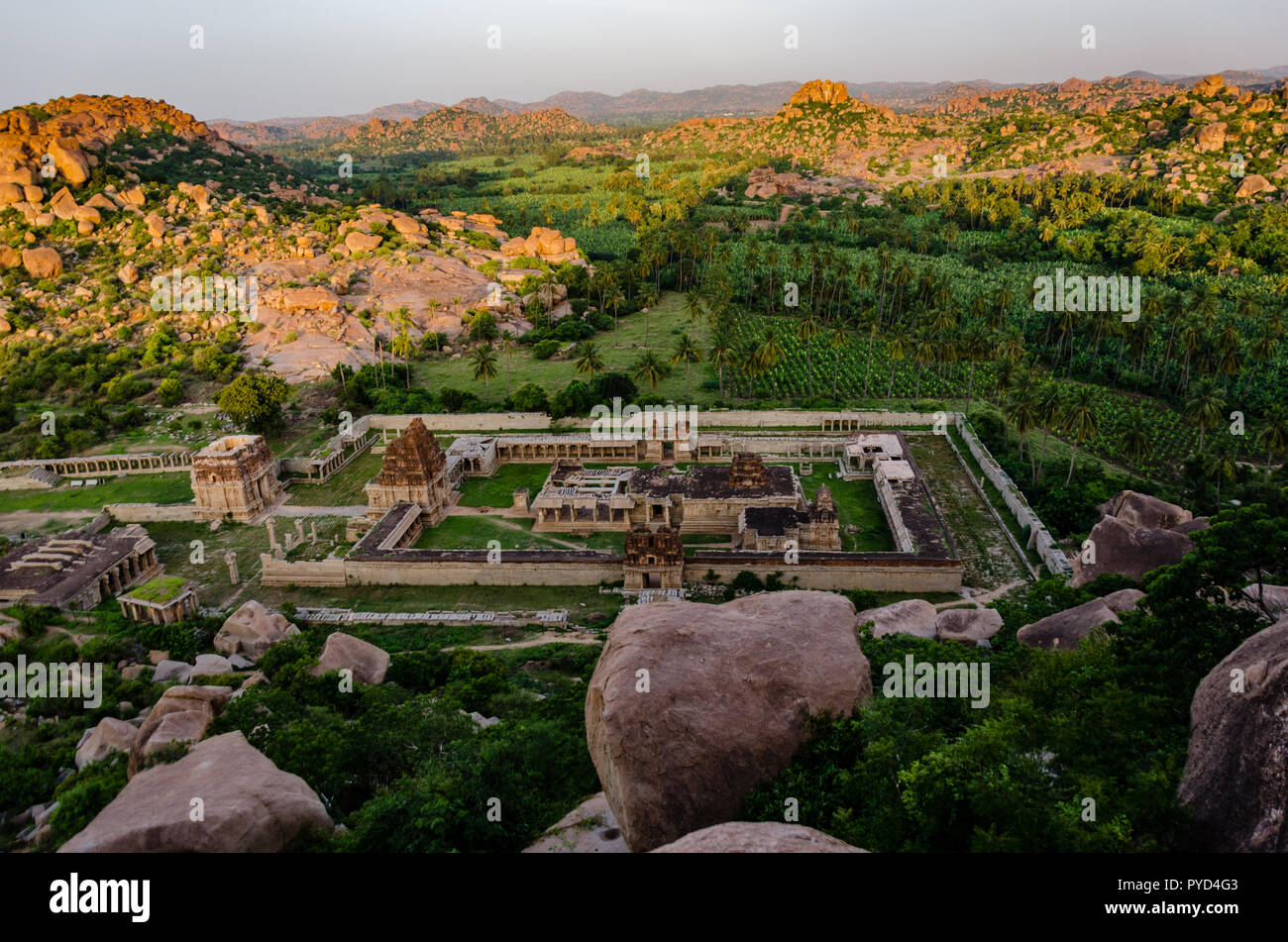 Achyuta Raya temple complex as seen from Matanga Hill, Hampi, Karnataka ...