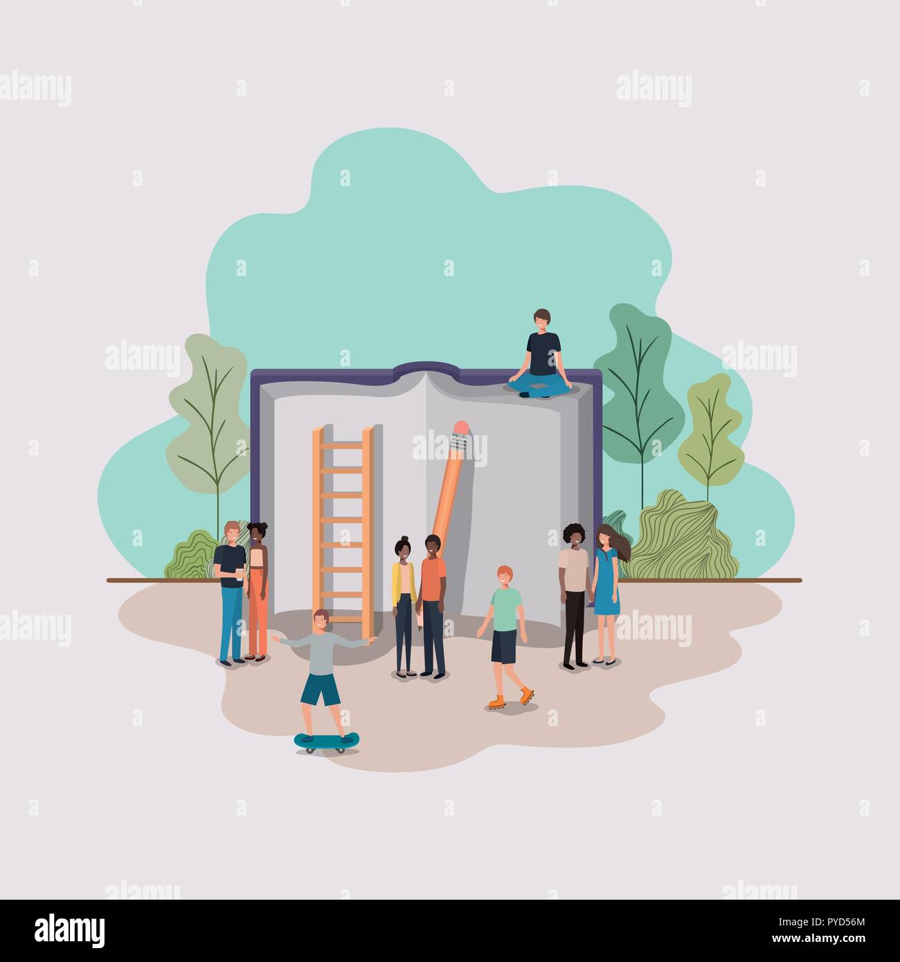 Mini book library Stock Vector Images - Alamy