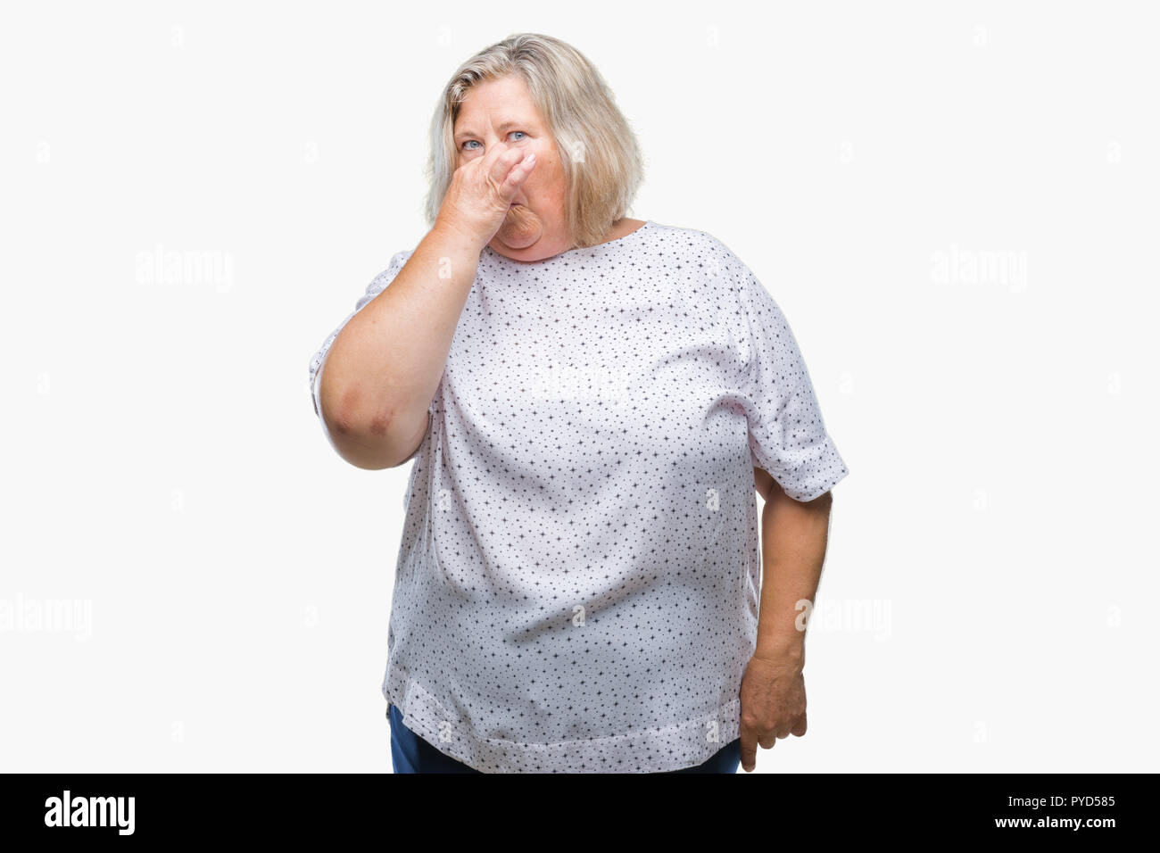 Woman unhappy size of nose hi-res stock photography and images - Alamy