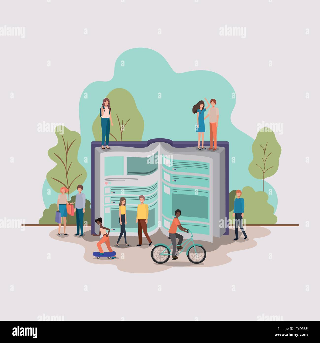 mini people working in text book Stock Vector Image & Art - Alamy