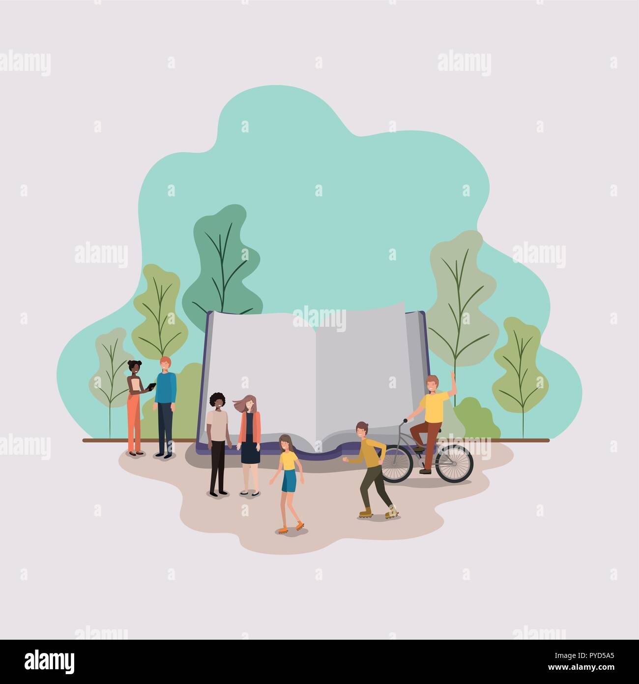 mini people working in text book Stock Vector Image & Art - Alamy